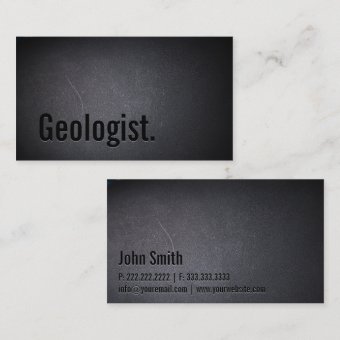 Professional Black Minimalist Geologist Business Card | Zazzle