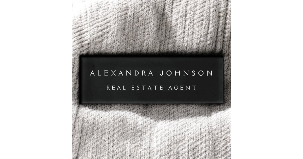 Professional Black Modern Business Name Tag | Zazzle
