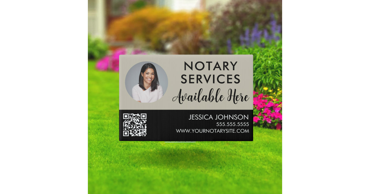 Professional Black Notary Available Here Photo Sign | Zazzle