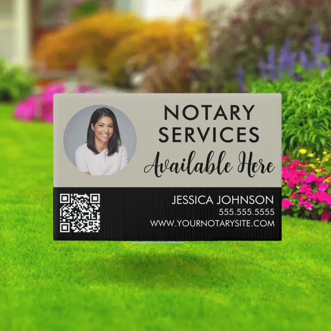Professional Black Notary Available Here Photo Sign | Zazzle
