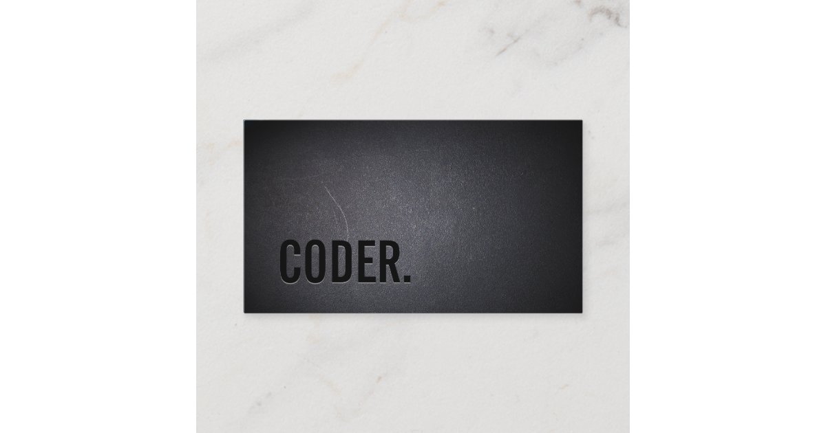 Professional Black Out Coder Business Card | Zazzle
