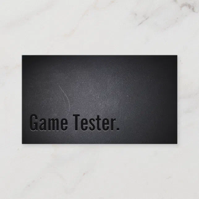 Professional Black Out Game Testing Business Card | Zazzle