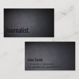 Professional Black Out Journalist Business Card | Zazzle