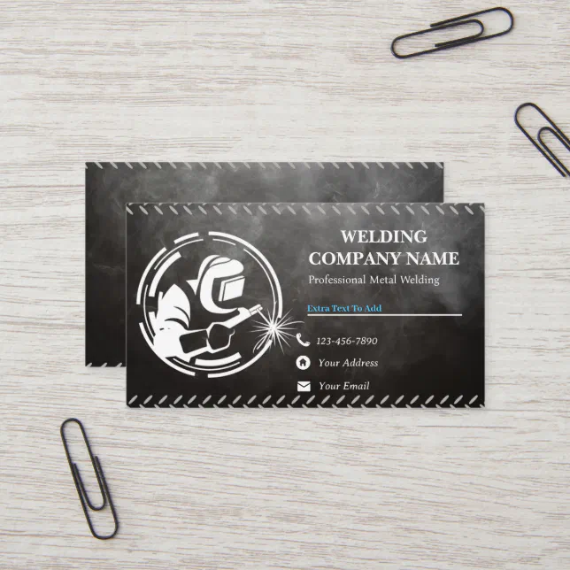 Professional Black Welding Business Cards | Zazzle
