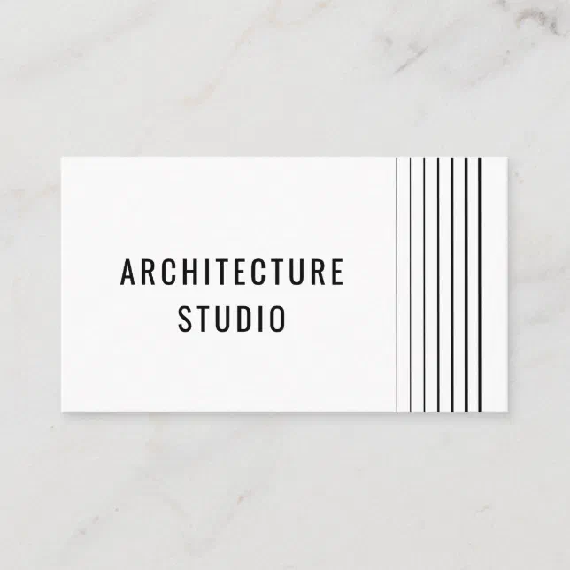 Professional black white architect designer modern business card | Zazzle