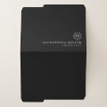 Professional Black & White Monogram Name & Title File Folder | Zazzle