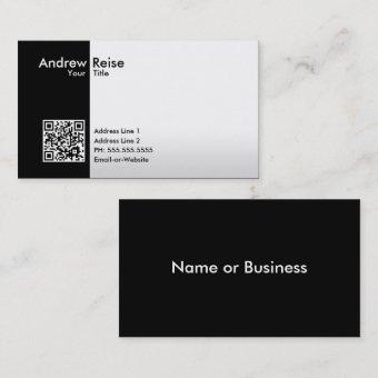 professional black/white QR code Business Card | Zazzle