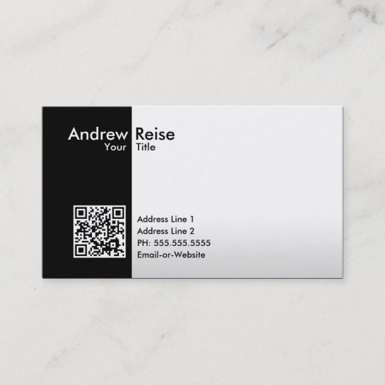 professional black/white QR code Business Card | Zazzle.com