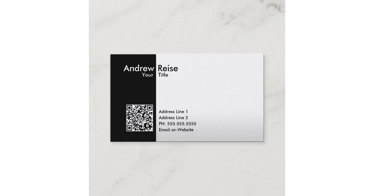 professional black/white QR code Business Card | Zazzle