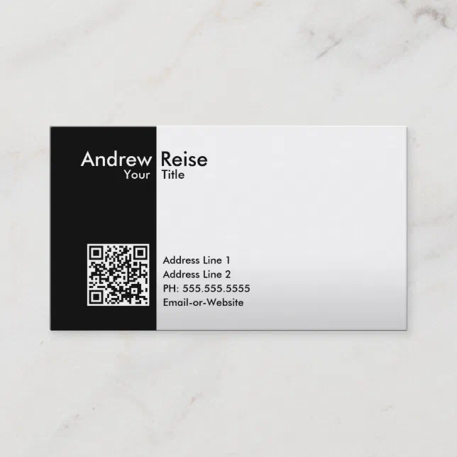 professional black/white QR code Business Card | Zazzle