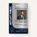 Professional Blue Silver Notary Logo Photo QR Code Badge | Zazzle