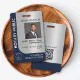 Professional Blue Silver Notary Logo Photo QR Code Badge | Zazzle