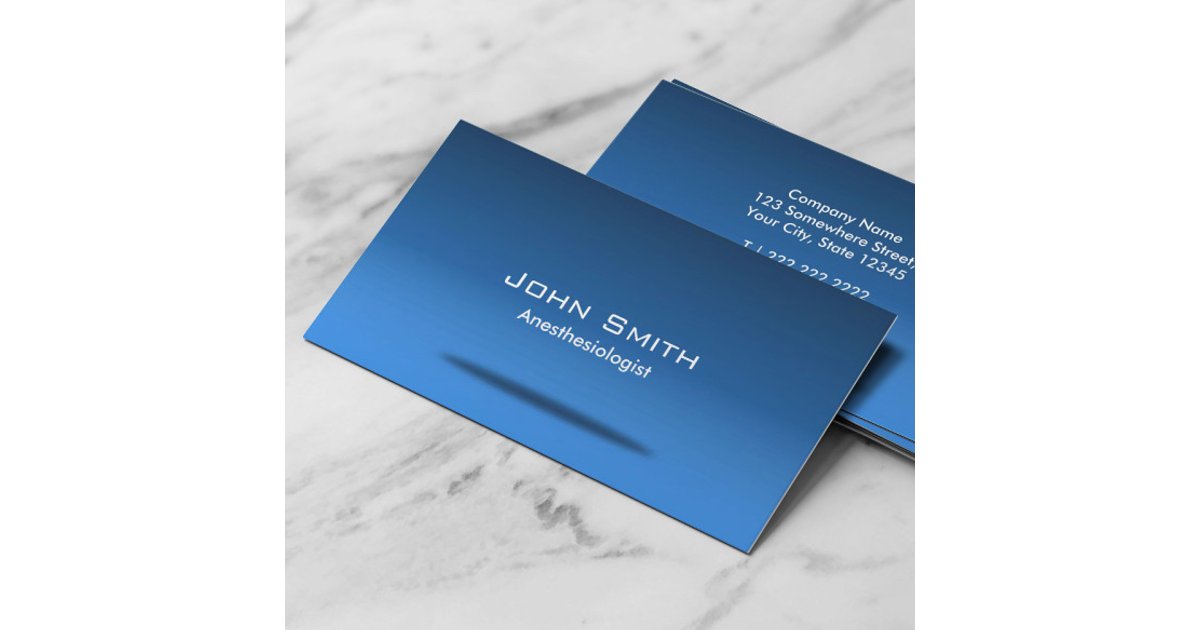 Professional Blue Space Anesthesiologist Business Card | Zazzle