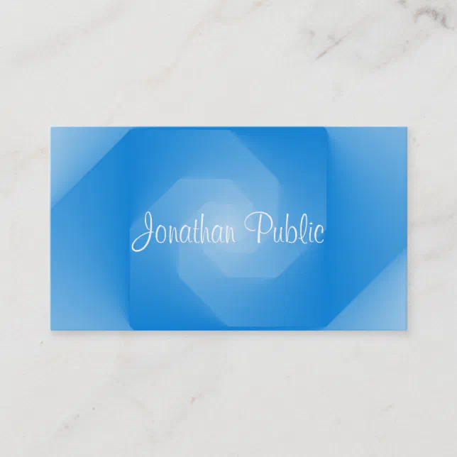 Professional Blue Template Handwritten Script Name Business Card | Zazzle