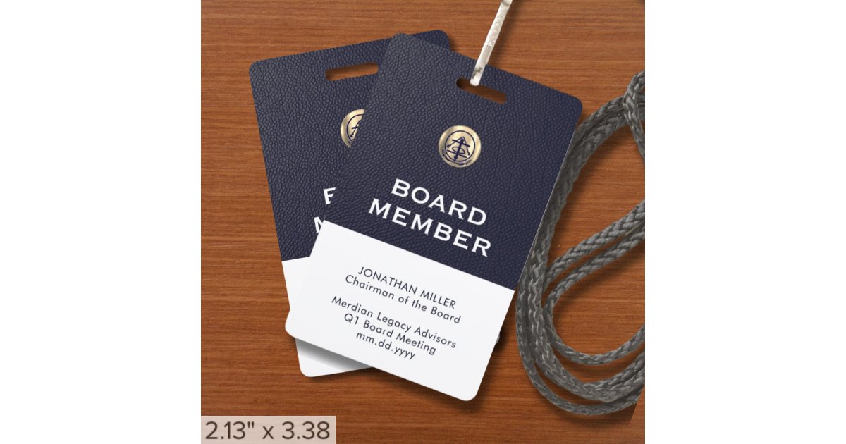 Professional Board Member Lanyard Badge | Zazzle