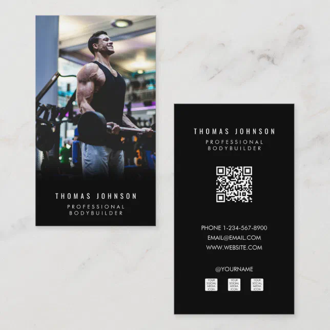 Professional Bodybuilder Social Media Influencer Business Card | Zazzle