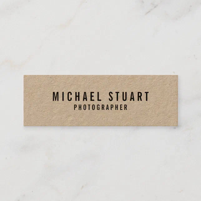 Professional Bold Text Kraft Paper Mini Business Card | Zazzle