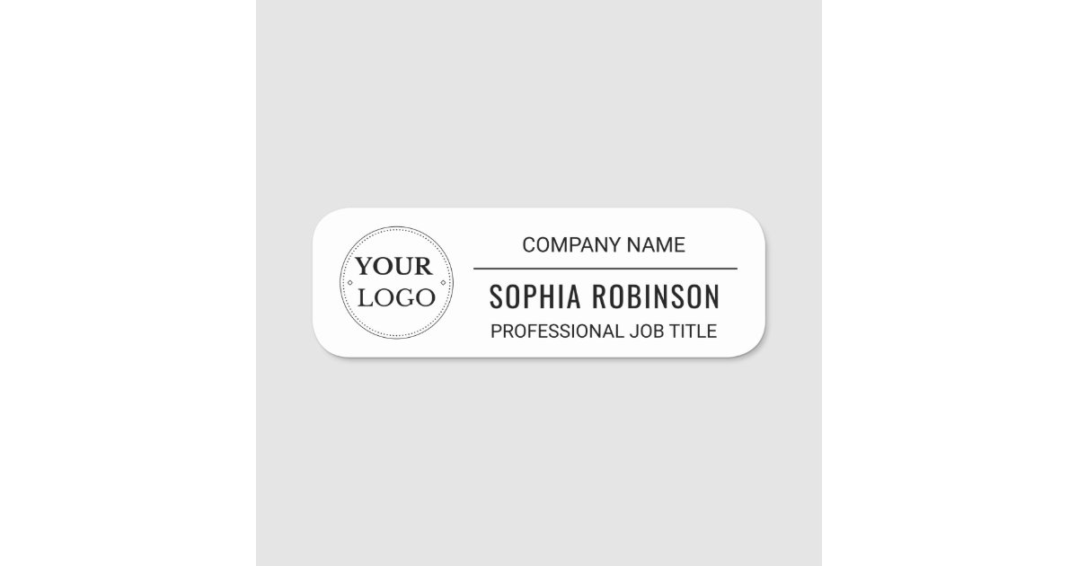 Professional Branded Corporate Logo Employee Name Tag | Zazzle