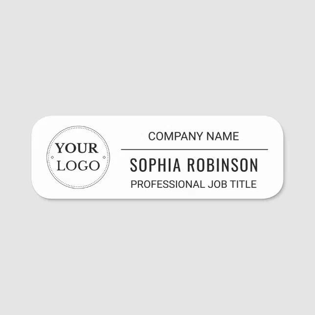 Professional Branded Corporate Logo Employee Name Tag | Zazzle