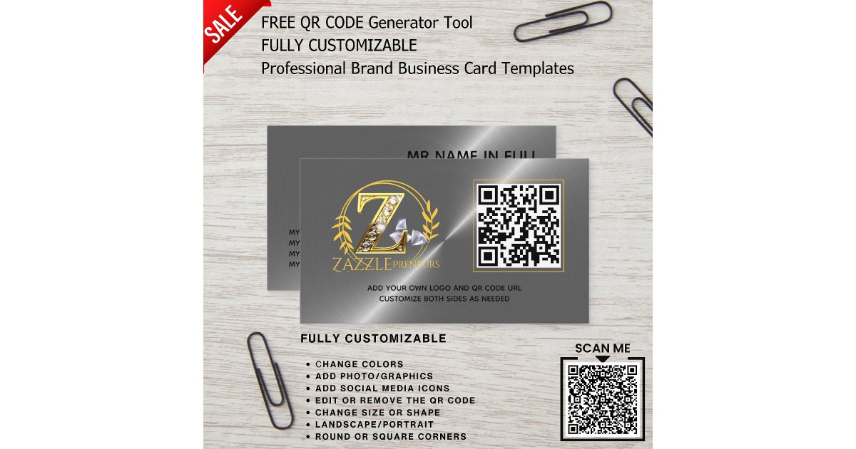 PROFESSIONAL BRANDED LOGO DESIGN QR CODE TEMPLATE BUSINESS CARD | Zazzle