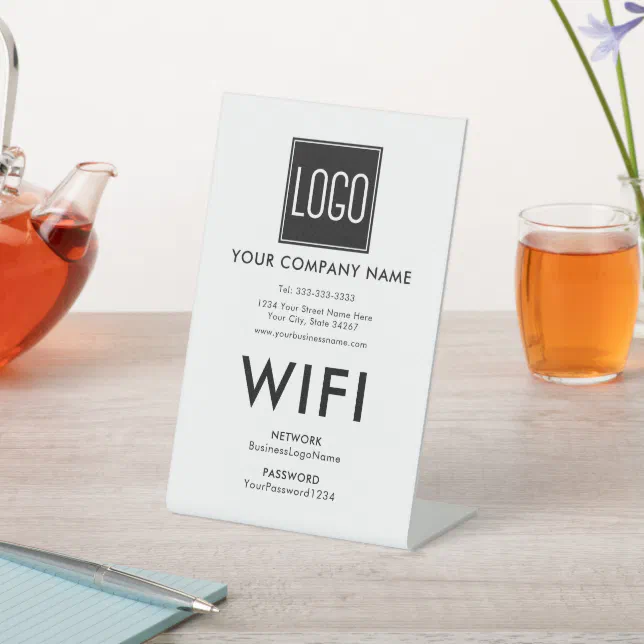Professional Branded Logo Wifi Pedestal Sign | Zazzle