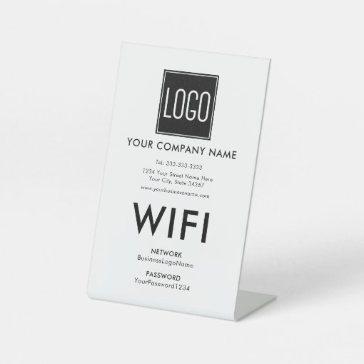 Professional Branded Logo Wifi Pedestal Sign | Zazzle