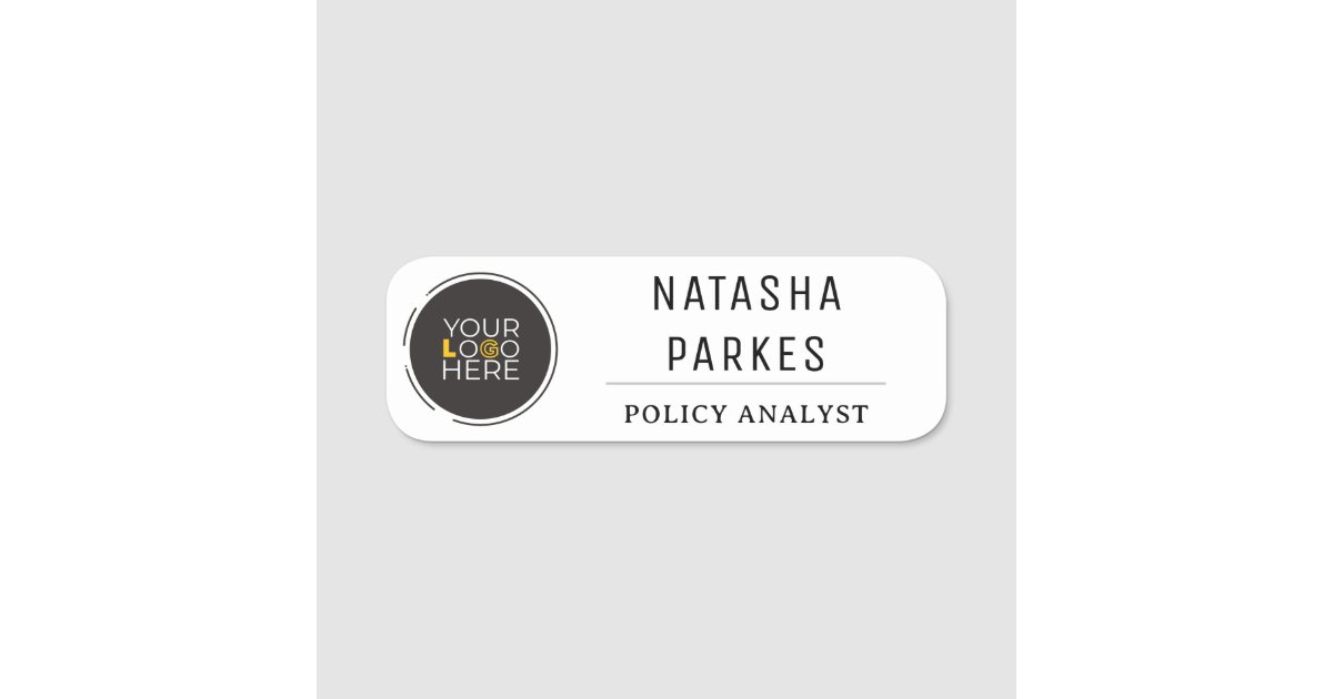 Professional Branding: Custom Logo Name Tag | Zazzle