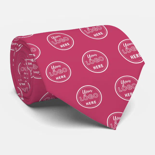 Professional Branding Minimal Hot Pink Promo Logo Neck Tie | Zazzle