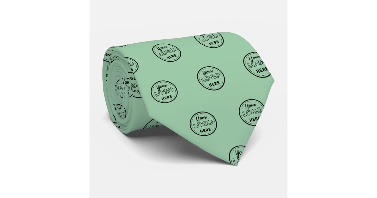 Professional Branding Minimalist Mint Green Logo Neck Tie | Zazzle