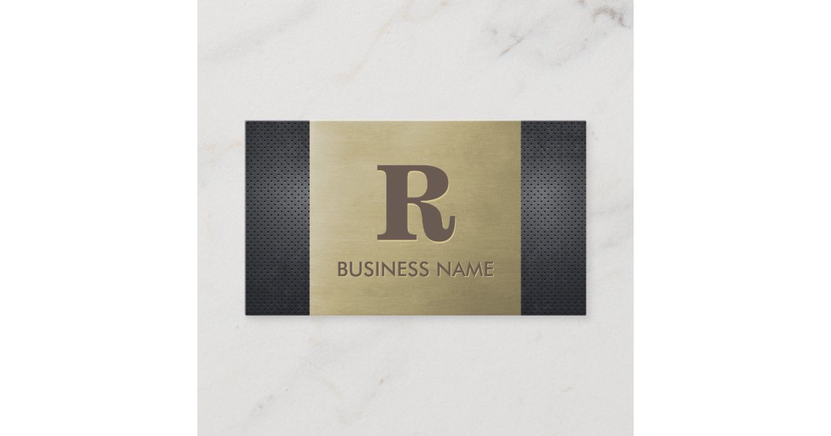 Professional Bronze & Metal Monogram Business Card | Zazzle
