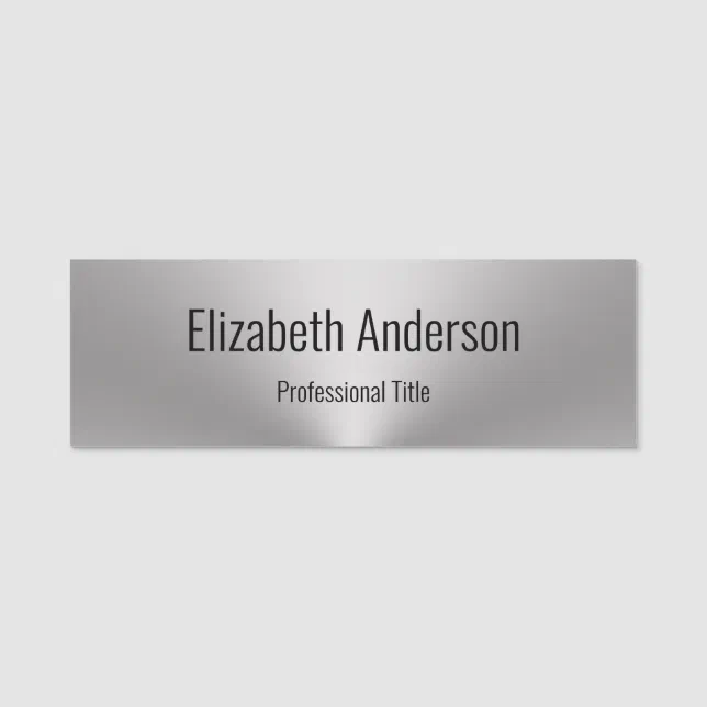 Professional Brushed Metal Look Name and Title Name Tag | Zazzle Professional Brushed Metal Look Name and Title Name Tag | Zazzle