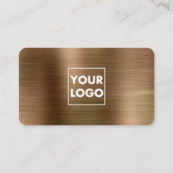 Professional Brushed Metallic Gold Logo QR Code Business Card | Zazzle