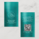 Professional Brushed Metallic Teal Logo QR Code Business Card | Zazzle