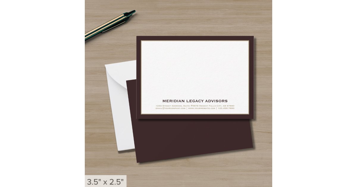 Professional Burgundy Gold Note Card | Zazzle