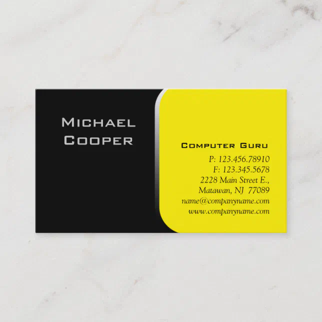 Professional Business Card Computer Yellow | Zazzle