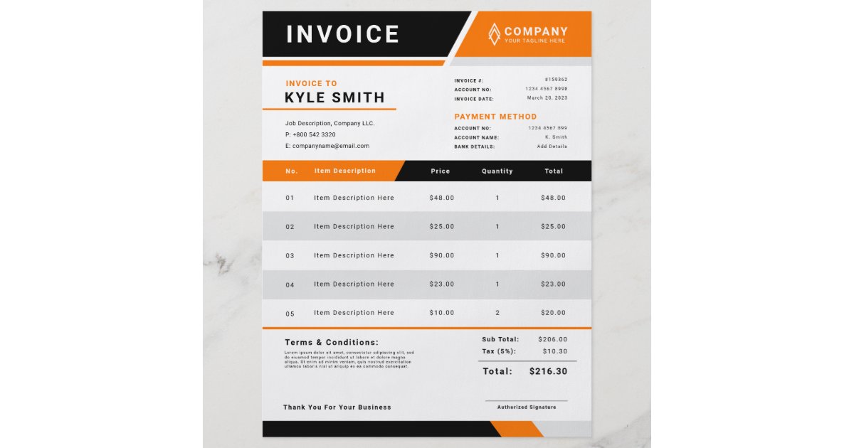 Professional Business Invoice Sales Receipt Flyer | Zazzle