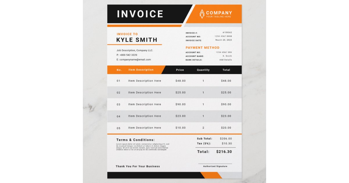 Professional Business Invoice Sales Receipt Flyer | Zazzle