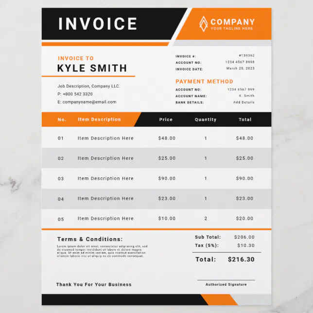 Professional Business Invoice Sales Receipt Flyer | Zazzle