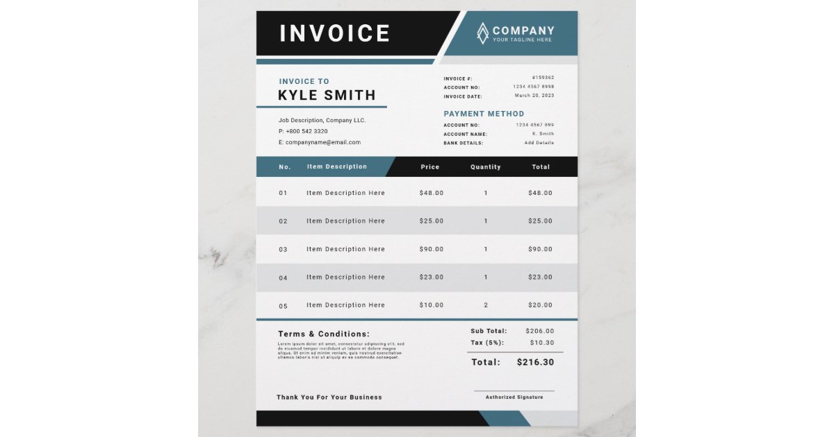 Professional Business Invoice Sales Receipt Flyer | Zazzle