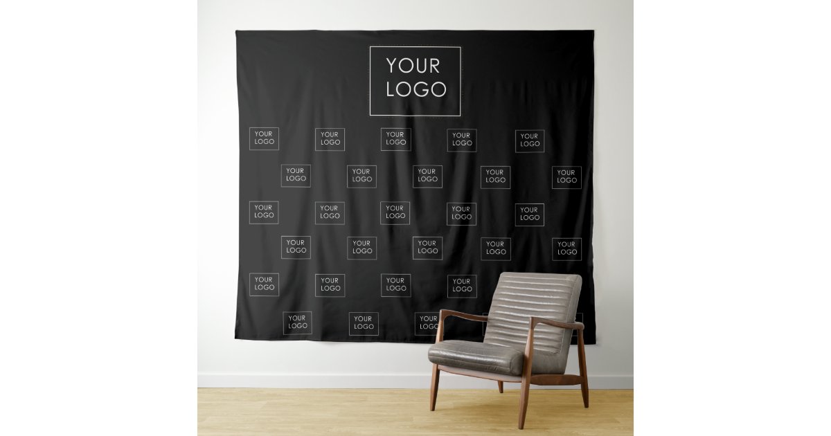 Professional Business Logo Black Fair Backdrop | Zazzle