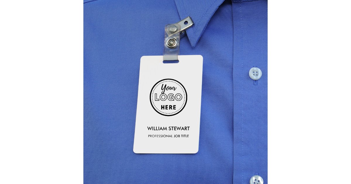 Professional business logo Company Employee Staff Badge | Zazzle
