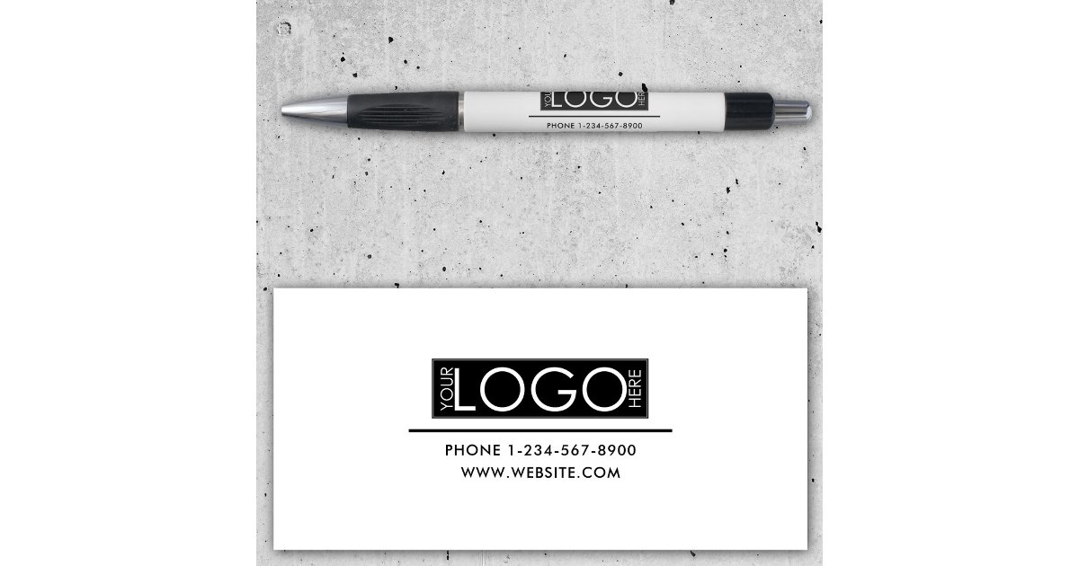 Professional Business Logo Contact Details Simple Pen | Zazzle
