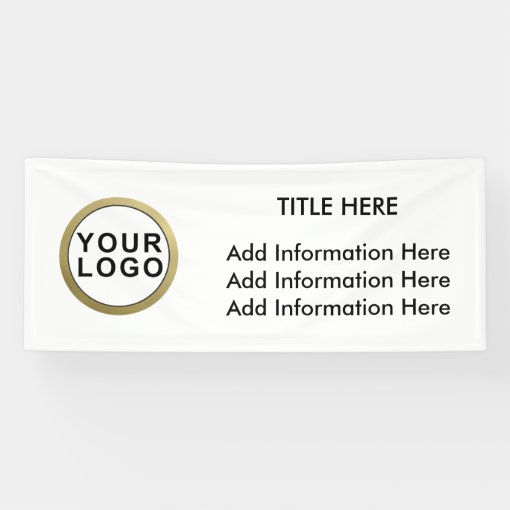 Professional Business Logo Modern Black White Banner | Zazzle