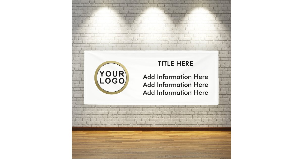 Professional Business Logo Modern Black White Banner | Zazzle