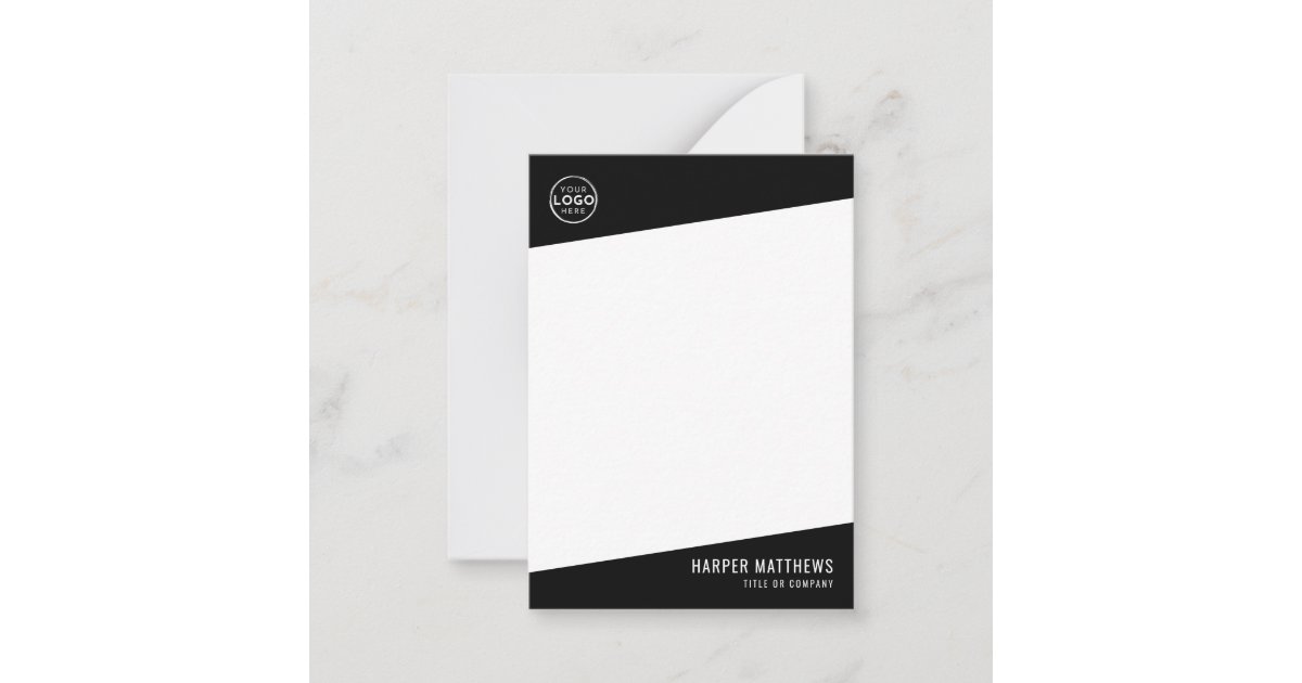 Professional Business Logo Note Card | Zazzle