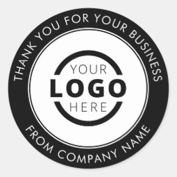Professional Business Logo Promotional Thank You Classic Round Sticker ...