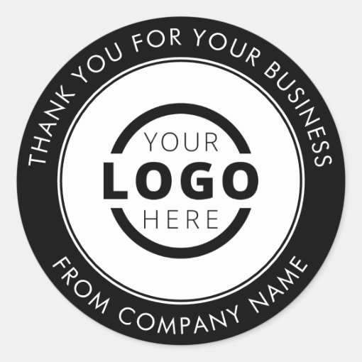 Professional Business Logo Promotional Thank You Classic Round Sticker ...