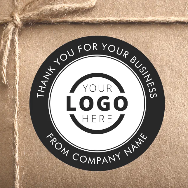 Professional Business Logo Promotional Thank You Classic Round Sticker ...