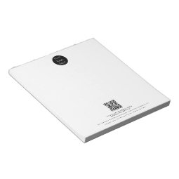 Professional Business Logo QR Code Promotional Notepad | Zazzle