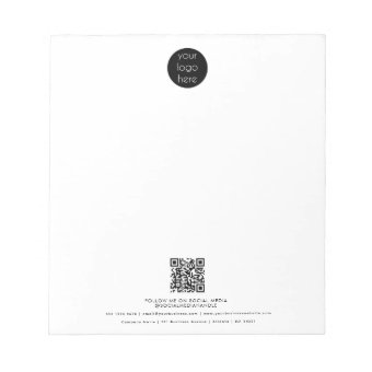 Professional Business Logo QR Code Promotional Notepad | Zazzle